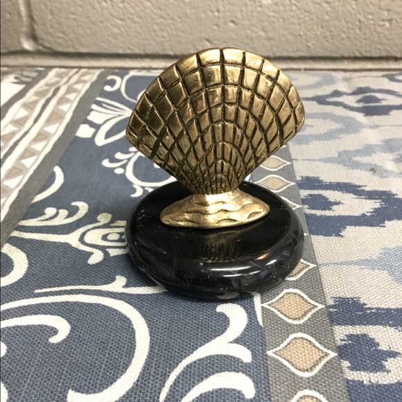 Accents | Vintage Solid Brass Small Sea Shell Paperweight | Poshmark